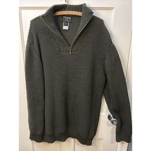 Filson | Sweaters | Filson 0 Wool Fishermans Quarter Zip Sweater ...